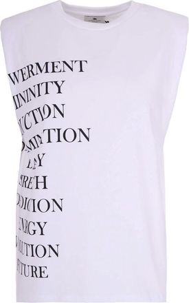 Elisabetta Franchi Femme, Tops, Blanc, Taille: 38 FR Sleeveless Top