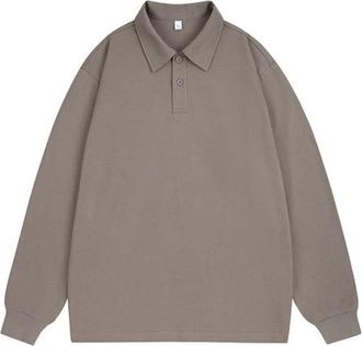 Generic Polo de travail &agrave; manches longues respirant pour homme, gris, M