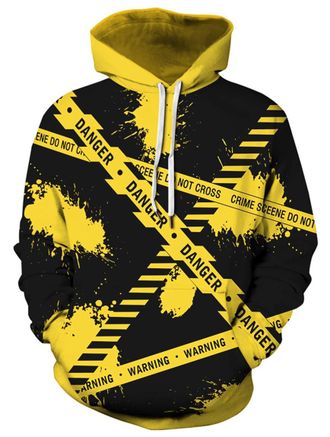 Ocean Plus Herren Digitaldruck Kapuzenpullover mit Langen &Auml;rmeln Halloween Sch&auml;del Kapuzenpulli Lockere Unisex Hoodies Sweatshirts (M (Brust: 112-132CM), Tatort)