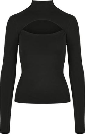 Urban Classics Col Roul&eacute; D&eacute;coup&eacute; Manches Longues Femme T-Shirt Manches Longues Noir M