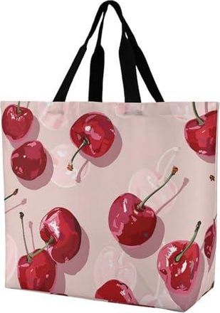 Generic Avec Motif De Cerises Sac Fourre-Tout Pliable Tote Bag Imperm&eacute;able Sac Courses Pour Shopping Voyage Gym