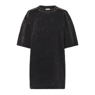 Gestuz Femme, Tops, Noir, Taille: 40 FR Tee noir marron lav&eacute; avec d&eacute;tails us&eacute;s