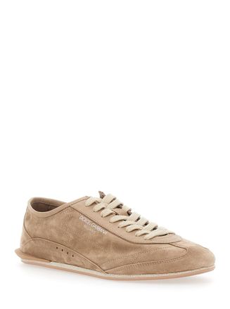 Dolce & Gabbana Mens Sneakers Gimondi Plus Brown Suede Trainers
