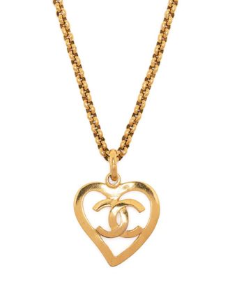 Chanel collier à pendentif coeur (1995) - Or