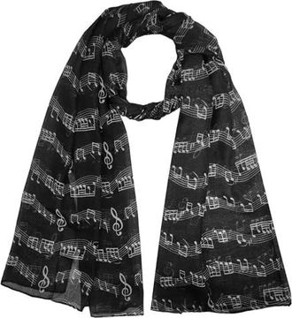 GFM Echarpe &agrave; motif de notes de musique (MU-67-KLSFD)