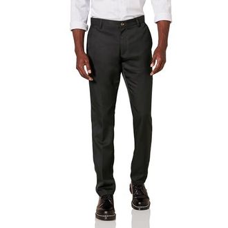 Amazon Essentials Pantalon habill&eacute; &agrave; lavant plat pour homme, coupe ajust&eacute;e, noir, 86,4 x 81,3 cm (l x L)