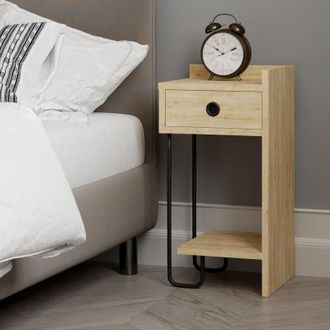 Decortie Decortie Sirius Table de chevet moderne Module droit Largeur 32cm Ch&ecirc;ne