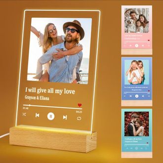 Generic Spotify Song Cover Glas Bild mit Foto - Musikbild mit Lieblingssong als QR-Code, Personalisiertes Song Cover Musik Bild, Fotogeschenke Personalisiert,