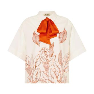 Mos Mosh MOS Mosh, Femme, Blouses et Chemises, Orange, Taille: 38 FR Tie Top Saras