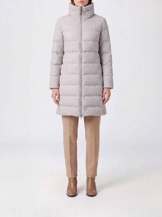 Herno Knielange Stepp-Daunenjacke aus Wolle und Seide mit hohem Kragen
