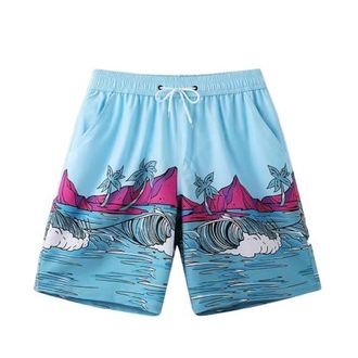 Generic HUIWDP Short de plage pour homme Style vacances Sport Cinq points Coupe ample Surf S&eacute;chage rapide avec doublure int&eacute;rieure, A21, 3XL