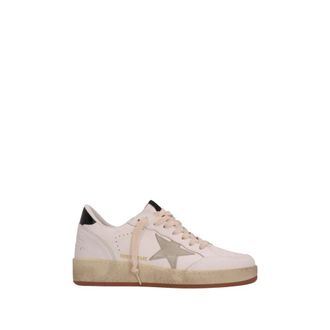 Golden Goose Gl&auml;nzende Lederstern-Sneaker - - Shoes - Herren - Beige - 44 EU