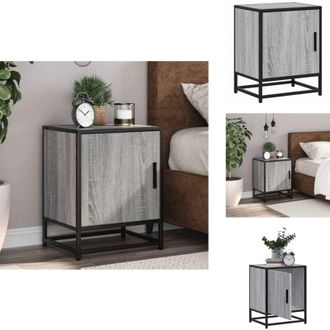 vidaXL Table de chevet sonoma gris 40x31x50 cm bois dingénierie métal - Table De Chevet - Tables De Chevet - Meuble De Chevet - Armoire De Chevet