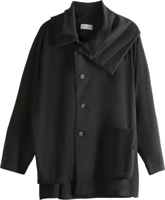 Yohji Yamamoto manteau à empiècements matelassés - Noir