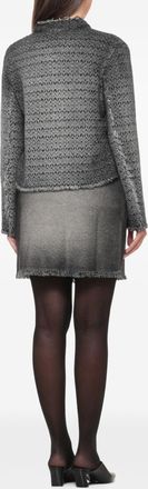 Avant Toi Distressed Chevron Knit Jacket - Grey