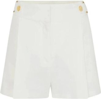 Elisabetta Franchi Femme, Shorts, Beige, Taille: 42 FR Linen-blend Shorts