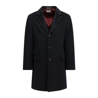 Brunello Cucinelli Kurzer Wollmantel - - Coats - Herren - Blau - L