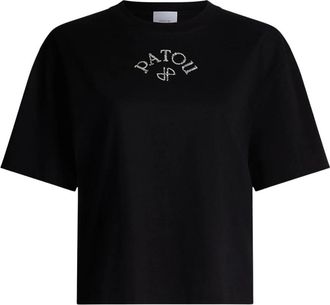 Patou Femme, Tops, Noir, Taille: 40 FR Cotton Polo T-shirt