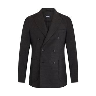 HUGO BOSS Homme, Vestes, Brun, Taille: S Giacca Doppiopetto in Pura Lana Vergine