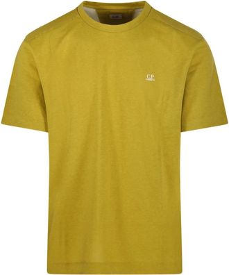 C.P. Company C.p. Company, Homme, Tops, Jaune, Taille: XL T-Shirt Logo Plaqu&eacute; Jersey 20/1