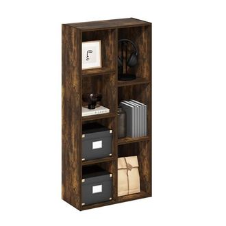 Furinno Luder 7-Cube Wende-Offenes Regal, Bernsteinkiefer