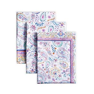 Maison d'Hermine Lot de 3 torchons de Cuisine Doux, 100% Coton, 50 cm x 70 cm, Super absorbants, Multi-usages, pour Salle &agrave; Manger, Buffet et Camping, Motif Floral Ind
