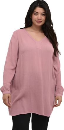 Kaffe Curve Tunika KCami Damen Gro&szlig;e Gr&ouml;&szlig;en Tunika Casual Langarm V-Ausschnitt Bluse 48, Mesa Rose