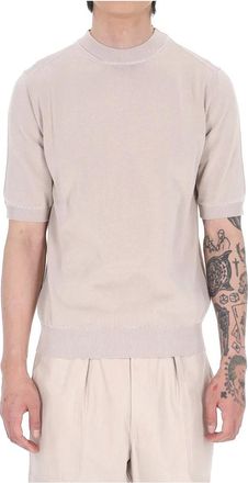 Eleventy Homme, Tops, Beige, Taille: L T-shirt en coton punto cavallo