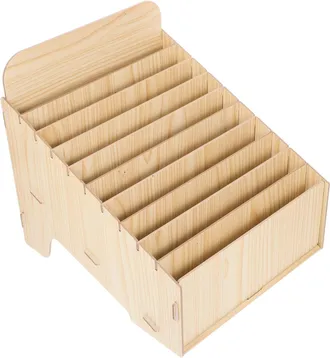 TOPBATHY DIY Holz Aufbewahrungsbox mit F&auml;chern aus Ahornholz Rustikaler Schreibtisch Organizer zur Effizienten Sortierung von Rechnungen Belegen und Post f&uuml;r B