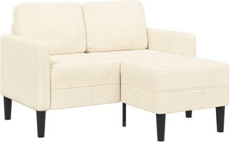 vidaXL Vidaxl - Canap&eacute; 2 places avec m&eacute;ridienne en l cr&egrave;me 125 cm lin