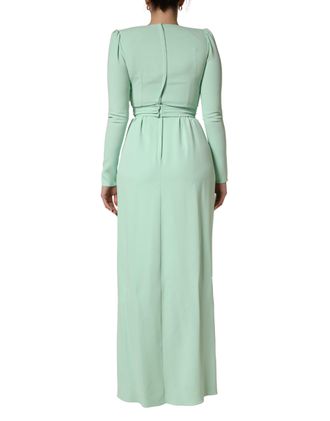 Dolce & Gabbana Viscose Long-Sleeve Gown Dress - Green