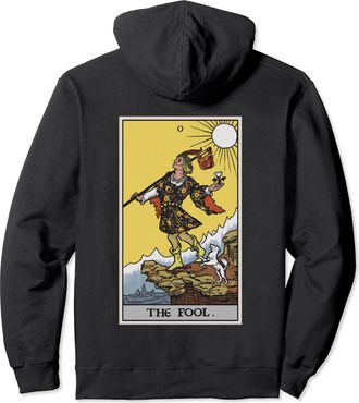 The Ghoulish Garb The Fool Tarot-Karte heidnische Hexe, okkultes Gl&uuml;ck, R&uuml;ckdruck Pullover Hoodie