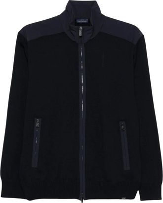 Paul & Shark Maglia Zip Lana - Homme - Pulls - Bleu - Taille: 3XL