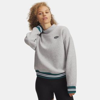 Under Armour Icon Oberteil mit Rundhalsausschnitt f&uuml;r Damen Mod Grau Light Heather / Wei&szlig; XXL