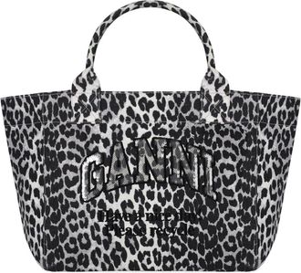 Ganni SAC CABAS IMPRIM&Eacute; L&Eacute;OPARD GRIS GANNI