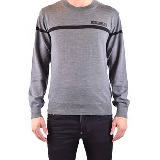 Dsquared2 Homme, Pulls, Gris, Taille: XL Pull Col Rond Rayure Contrast&eacute;e