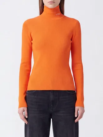 Loewe Schmal geschnittener Rollkragenpullover aus Viskose mit Kontrastlogo