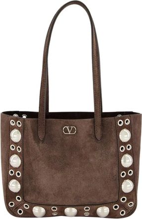 Valentino Garavani Femme, Sacs, Brun, Taille: ONE Size Nellc&ocirc;te Mini Sac Shopping en Daim