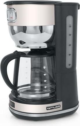 Muse Kaffeeautomat MS-220 SC | mit Glaskanne, analoge Anzeige f&uuml;r Warmhaltung, 10 Tassen Fassungsverm&ouml;gen, Edelstahl, beige