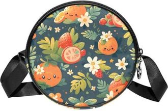 Generic Sac &agrave; bandouli&egrave;re Circle pour femme, petit sac &agrave; bandouli&egrave;re color&eacute; avec fermeture &eacute;clair, bretelles r&eacute;glables, sac &agrave; main rond d&eacute;contract&eacute; pour femme