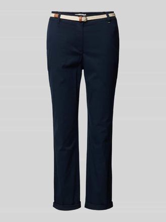 Christian Berg Chino in unifarbenem Design mit G&uuml;rtel