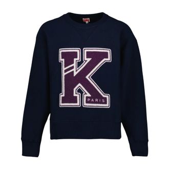 Kenzo Homme, Sweatshirts et sweats &agrave; capuche, Bleu, Taille: XL SweaT-shirt Oversize avec Logo Brod&eacute;