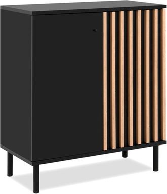 Calicosy Calicosy - Buffet petit mod&egrave;le 2 portes noir et bois Monza
