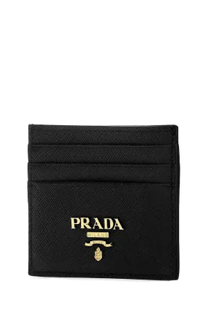 Prada Textured Vitello Leather Card Case - Black