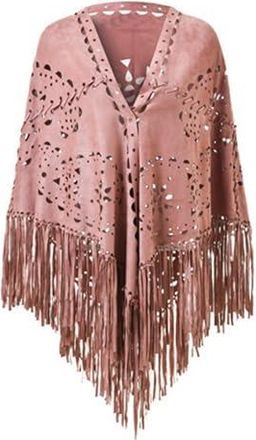 Generic Poncho Femme Hiver Chaud Chale Femme Hiver Chaud Cape Femme Poncho Ouvert Franges Ajour&eacute; Motif Perfor&eacute; &Eacute;l&eacute;gant Livraison Directe