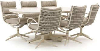 Apple Bee Camp Bay/Zanzibar d&auml;nisch oval 220 cm Gartenm&ouml;bel-Set 7-teilig