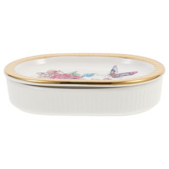 FOMIYES Keramik Seifenablage Doppellagig Dekorativer Seifenhalter f&uuml;r Badezimmer K&uuml;che Stabile Glatte Seifenschale in Neutraler Farbe