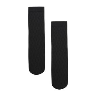 Wolford Chaussettes graphiques en coton m&eacute;lang&eacute; jacquard - Femme - Sous-v&ecirc;tements - Noir - Taille: ONE Size
