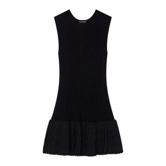 Emporio Armani Feinstrickkleid mit Rouge-Detail - - Dresses - Damen - Schwarzk - XS