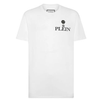 Philipp Plein T-Shirt Rundhals Iconic Plein - - Tops - Herren - Wei&szlig; - 3XL